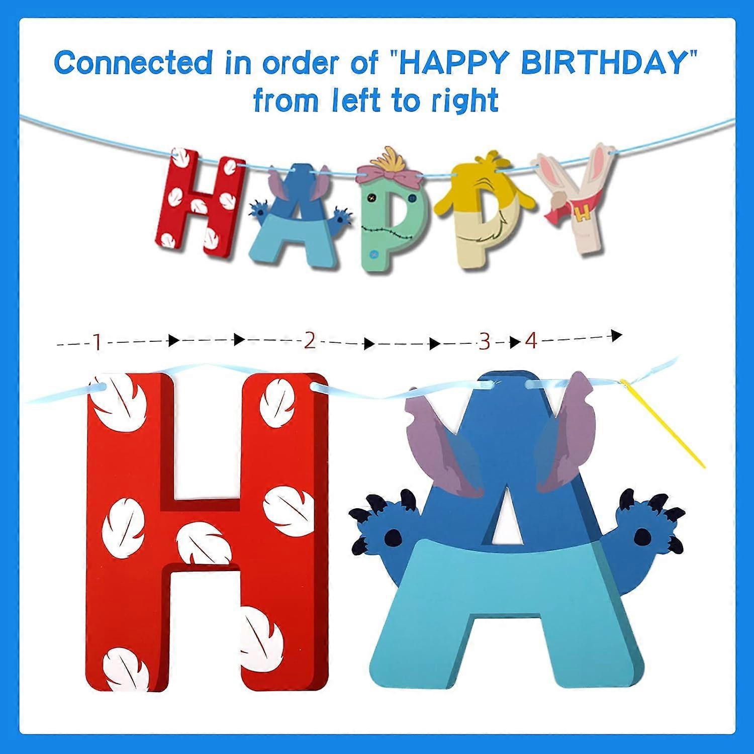 Love Blue Alien Birthday Banner Happy Birthday Banner Kawaii Cartoon ...