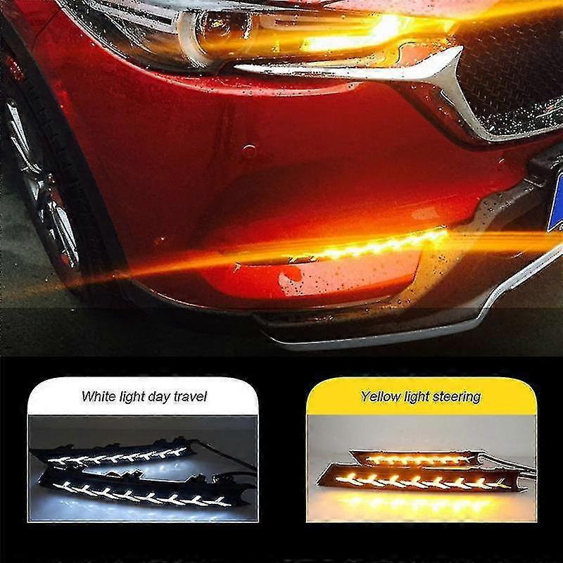 For- -5 Cx5 2017-2021 Led Daytime Running Light Drl Fog Lamp With Running Water Turn Signal ...