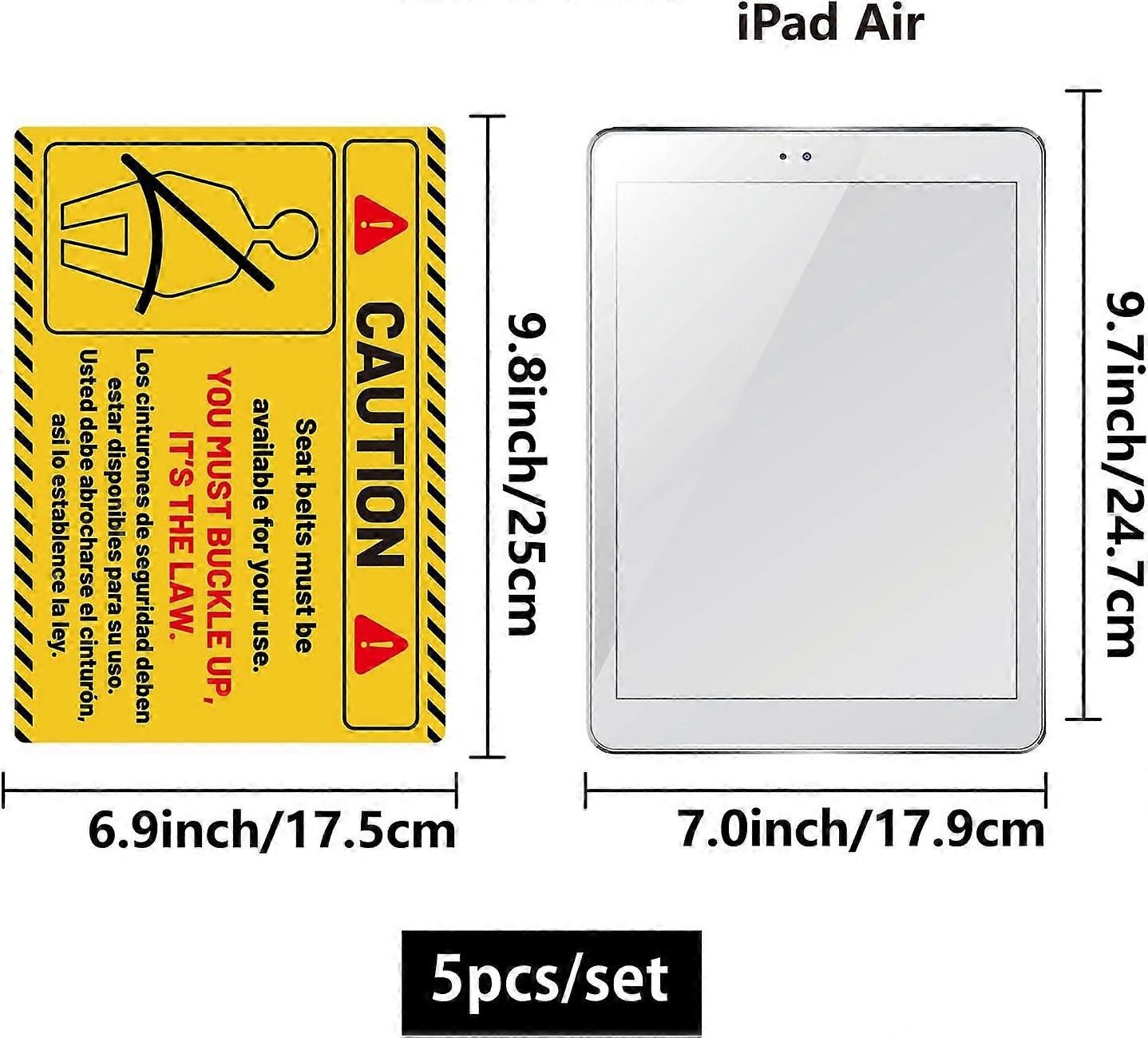 5Pcs Warning Sign Stickers You Must Buckle UP It's The Law Caution ...