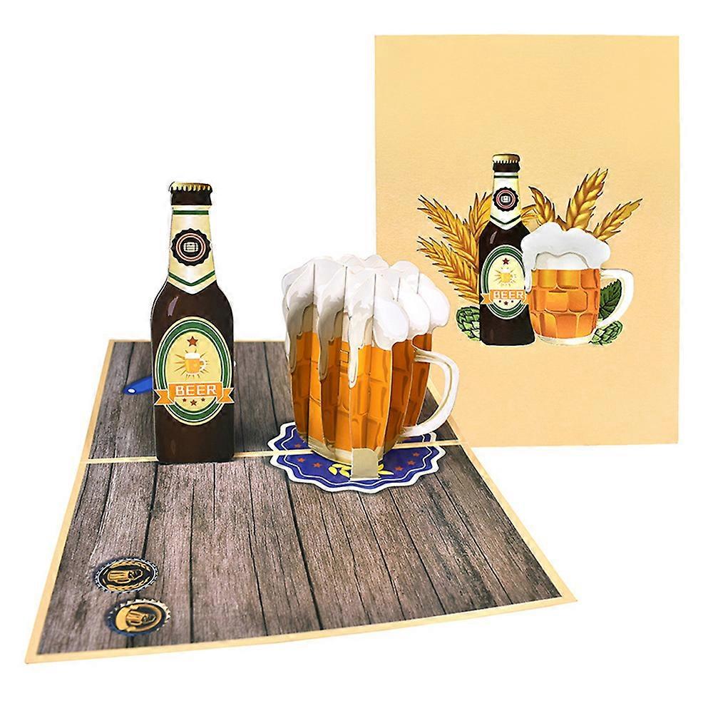 Beer Pop Up Card, 5x7-3D Greeting Card, Pop Up Birthday Card for Dad ...