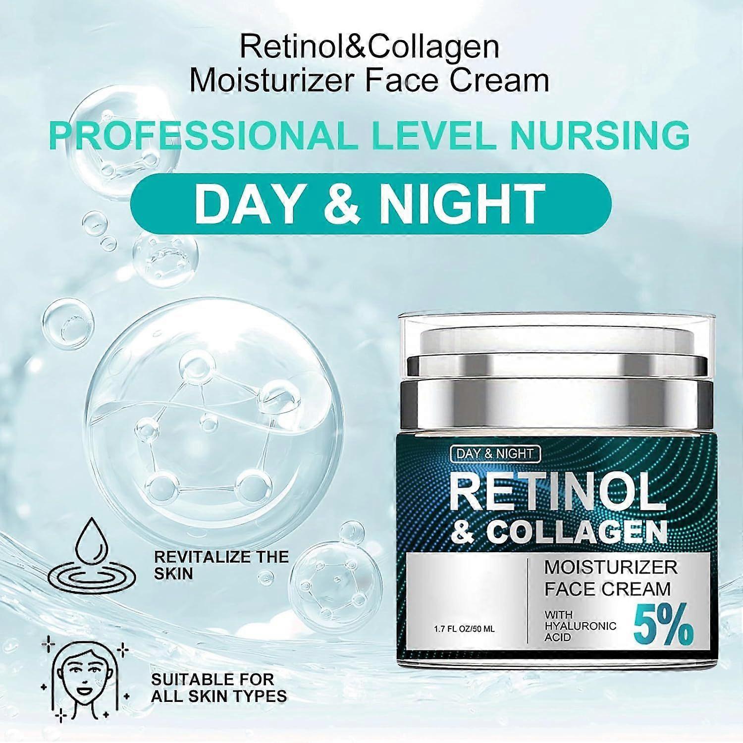 Retinol Collagen Cream for Face, Retinol Facial Moisturizer, Intensive ...