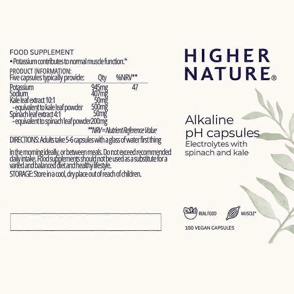 Higher Nature Alkaline pH Capsules 180 (ACC180) | Fruugo UK