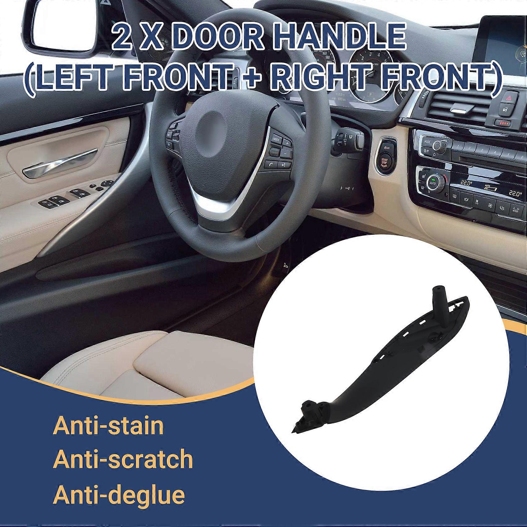 Black Front Left/Right Car Inner Door Handle Trim Pull Grab Panel ...