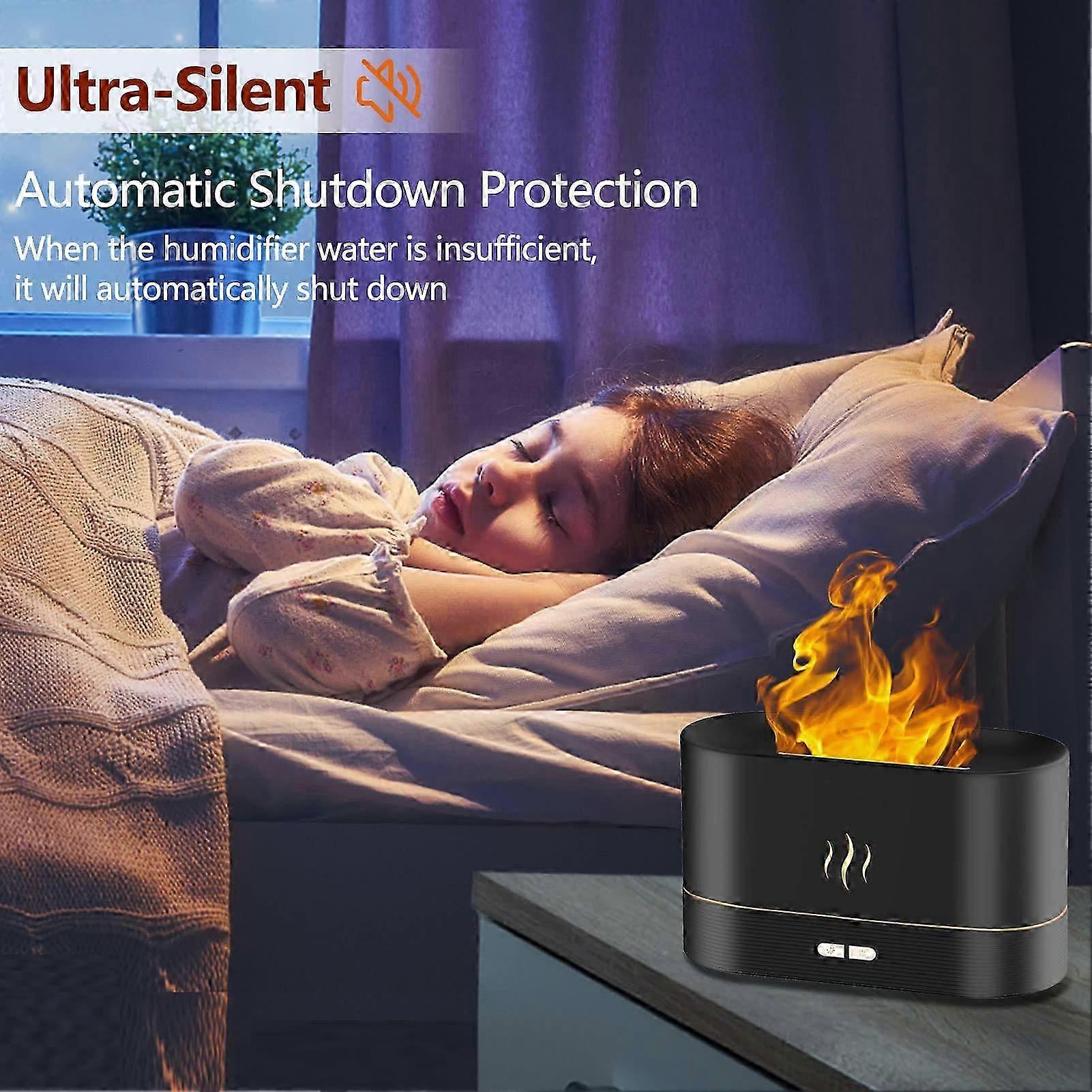 Flame Essential Oil Diffuser, Upgrade 7 Colour Lights Aromatherapy ...