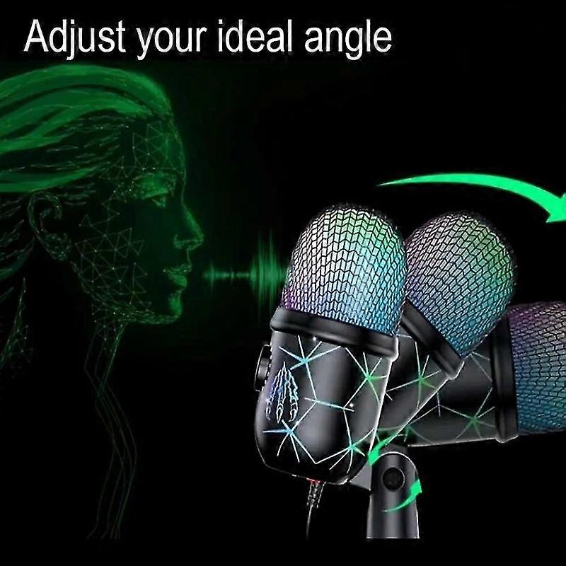 USB Condenser Microphone Rgb Microphone Wire Game Live Recording Studio ...