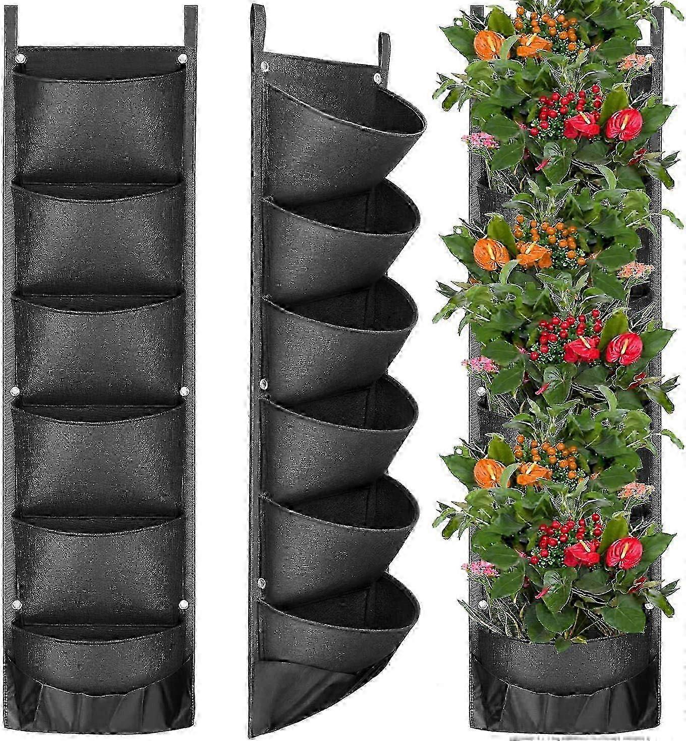 2026 Updated Plant Hanging Bags with 6 Pockets for Vertical Wall ...