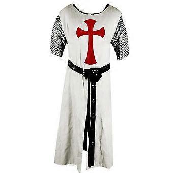Mens Medieval Knight Crusader Templar Tabard Halloween Costume with ...