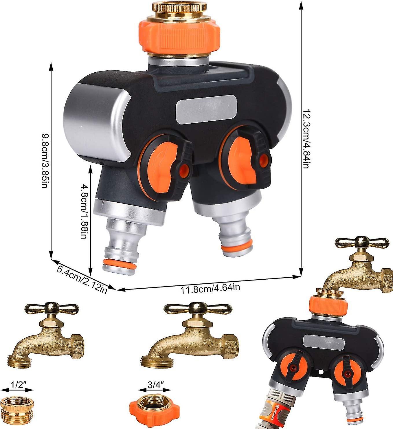 2-way Distributor, Garden Hose Pipe Splitter, 3/4" And 1/2" Water ...