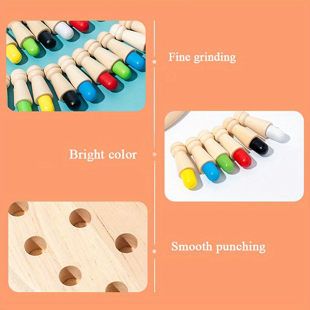 Kids Wooden Color Memory Chess Stick Children Matchstick Wooden Memory ...