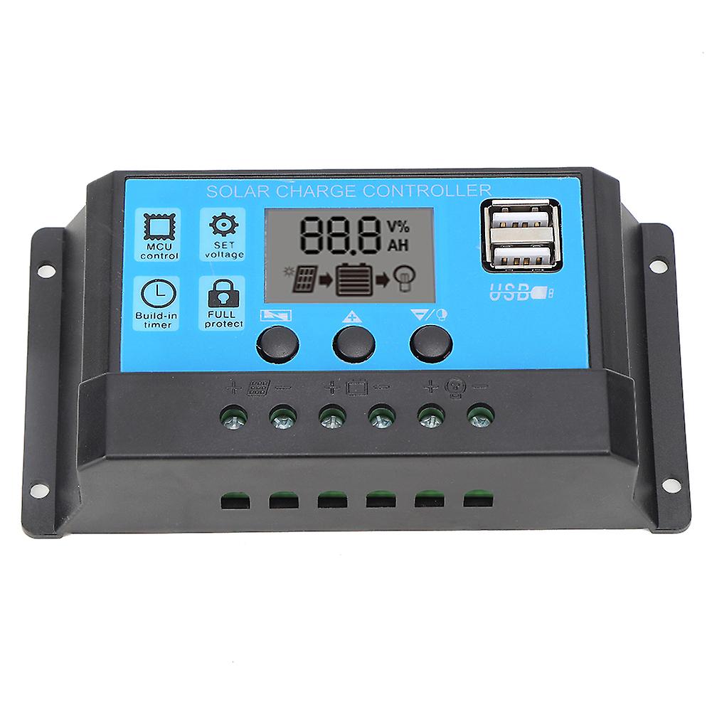 30A Solar Charge Controller with LCD Display, Dual USB Ports and PWM ...