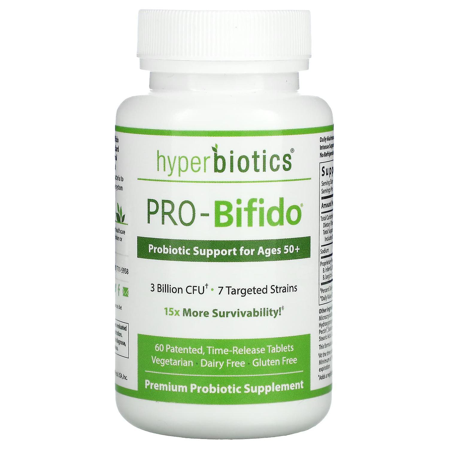 Hyperbiotics, PRO-Bifido, Probiotic Support for Ages 50+, 60 Time ...