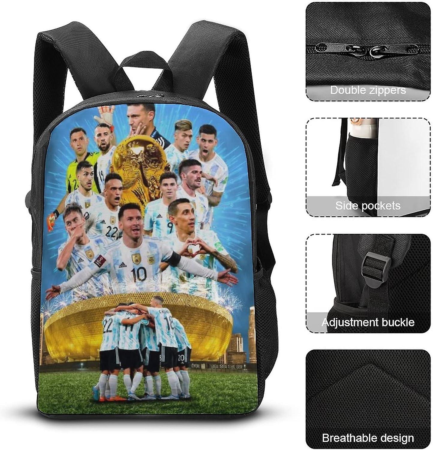 GENBAK Messi Backpacks Kids School Backpack School Bag 3D Printed ...