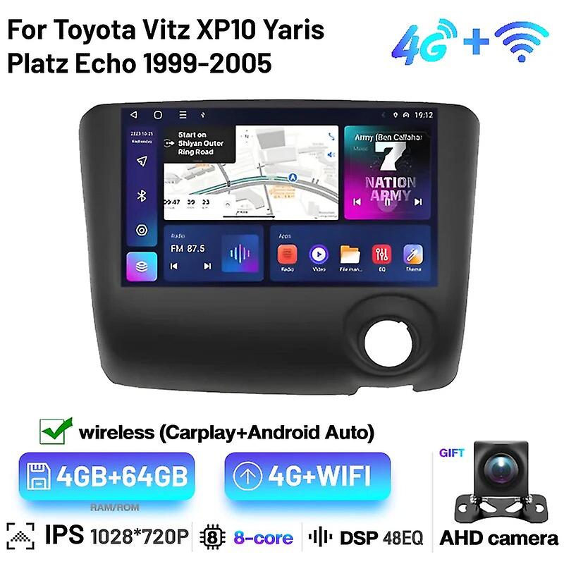Car Audio Carplay Android Auto Wireless 8core Wifi 4g Dsp Autoradio For Toyota Vitz Xp10 Yaris ...