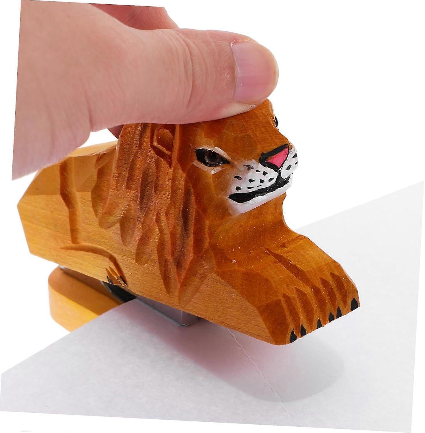 Handmade Wood Stapler Animal Decor Cute Stapler Lion Statue Stapler ...