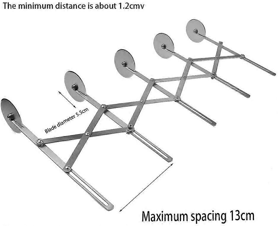 Stainless Steel Dough Cutter with 5 Adjustable Wheels, Pro Dough Cutter ...