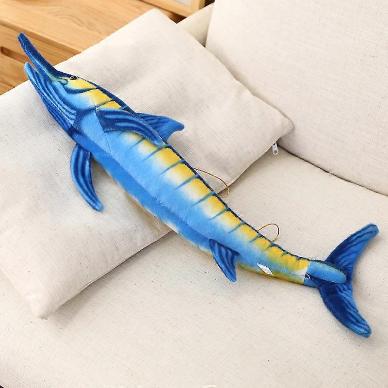 60/100/140cm Simulation Blue Marlin Plush Toy Lifelike Fish Organism ...