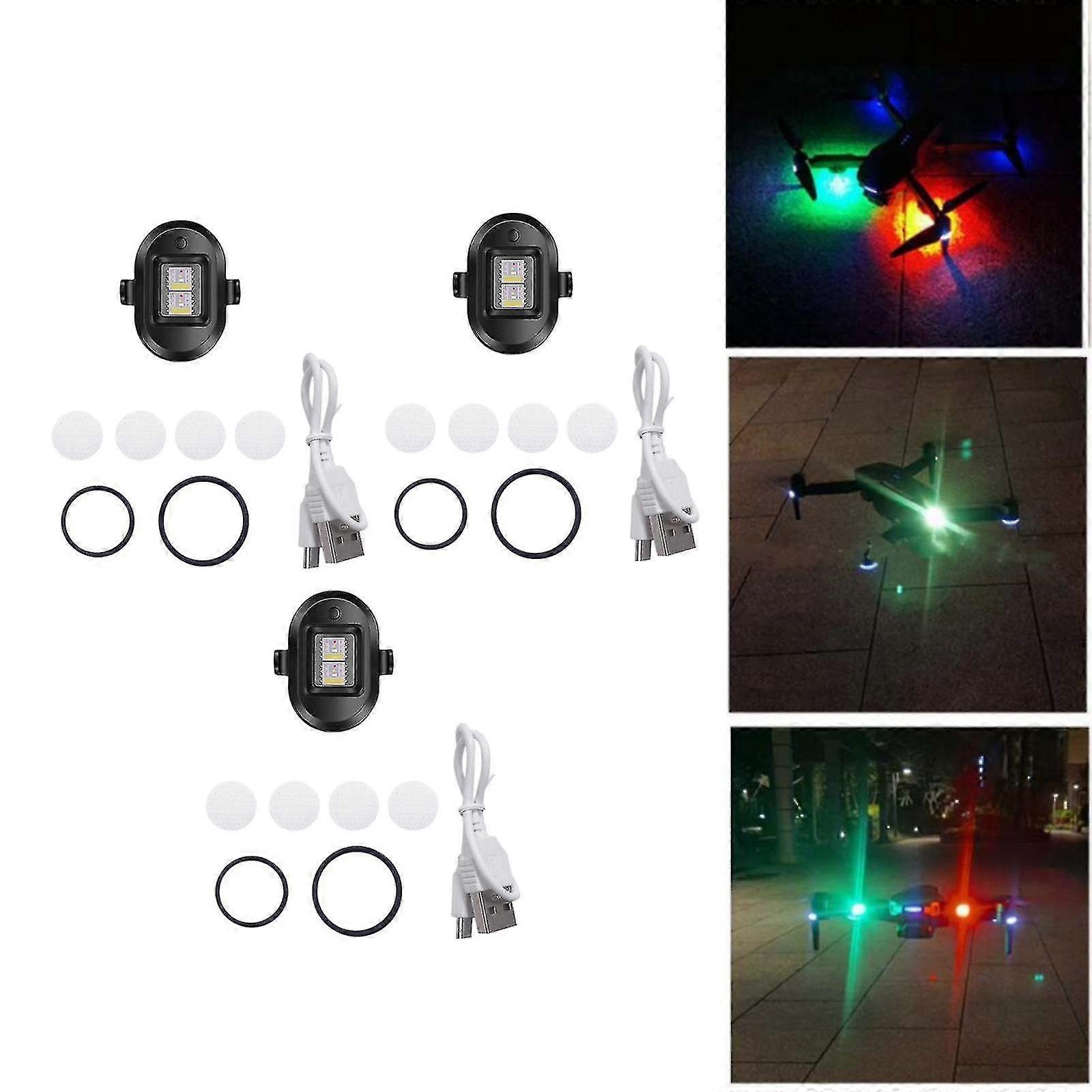 3x Drone Strobe Lights,lightweight Drone Anti-collision Lights,led Drone Lights With 4 Color ...