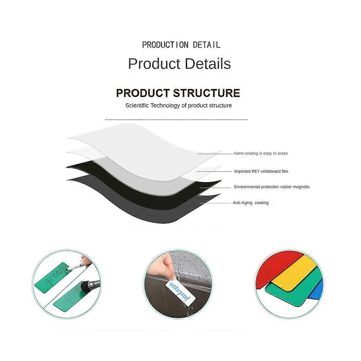 60 Pack Dry Erase Magnetic Labels Magnets Sticker Reusable Magnetic ...