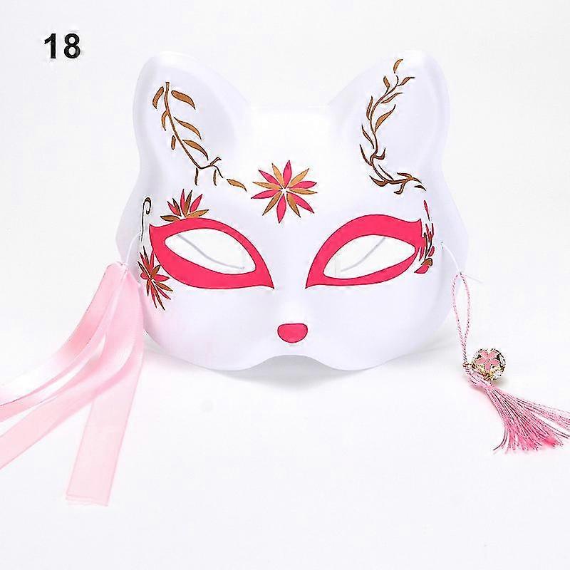 Anime Fox Mask Cosplay Costume Party Prop Hand-painted Japanese Half ...