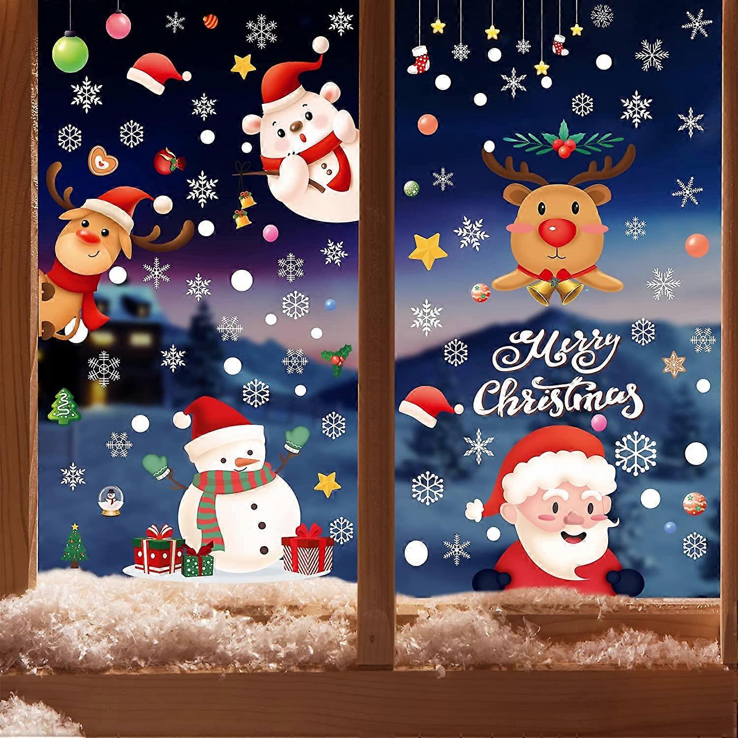Christmas Window Stickers, 2 Sets Collection of 18 Sheets I 9 Silver ...