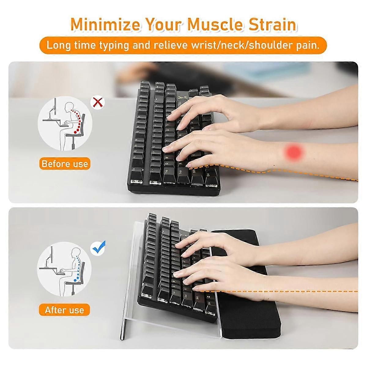 Computer Keyboard Stand , Acrylic Keyboard Riser Tilt for Desktop ...