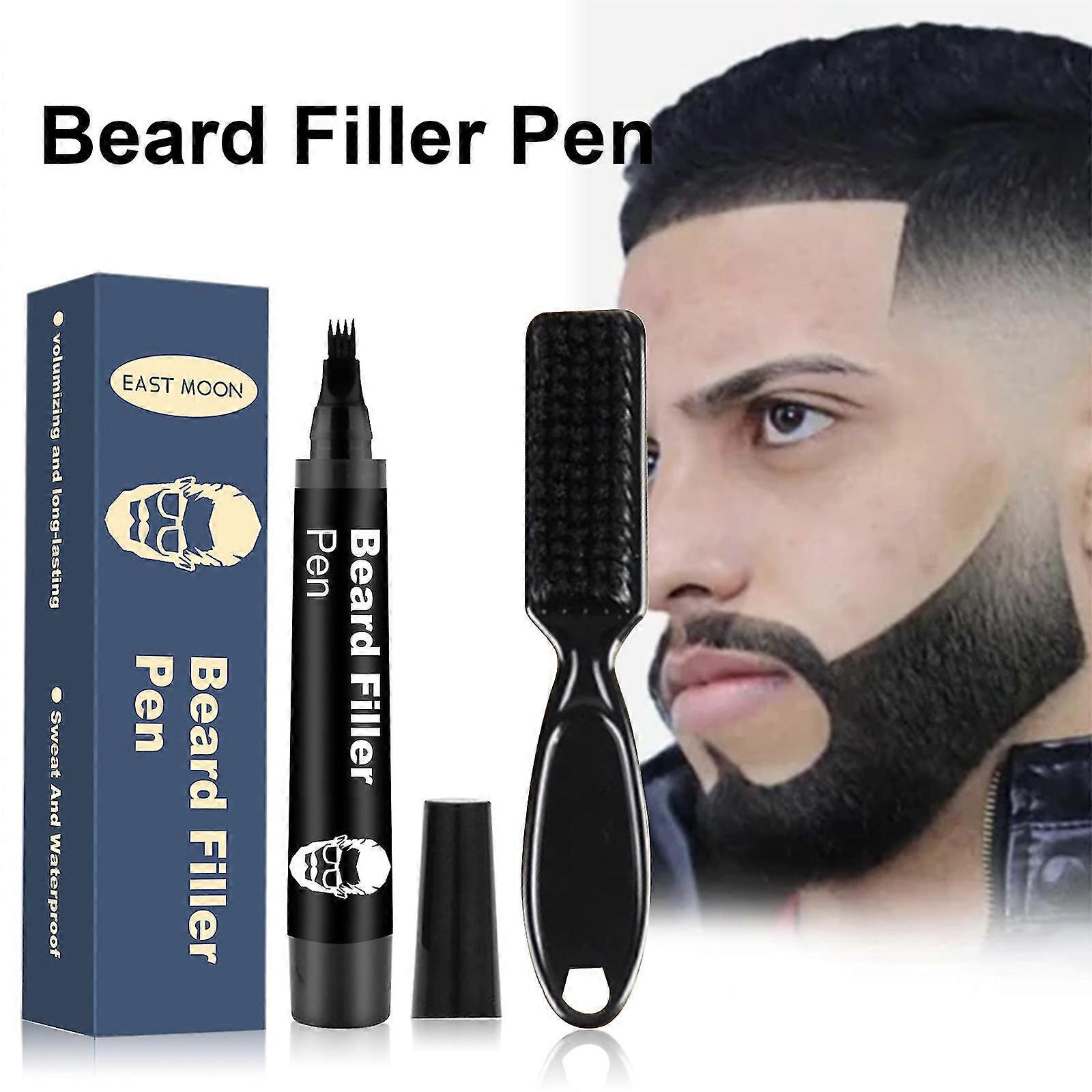Beard Pencil Filler For Men,4 Tip Beard Filler Pen Kit Beard Pen ...
