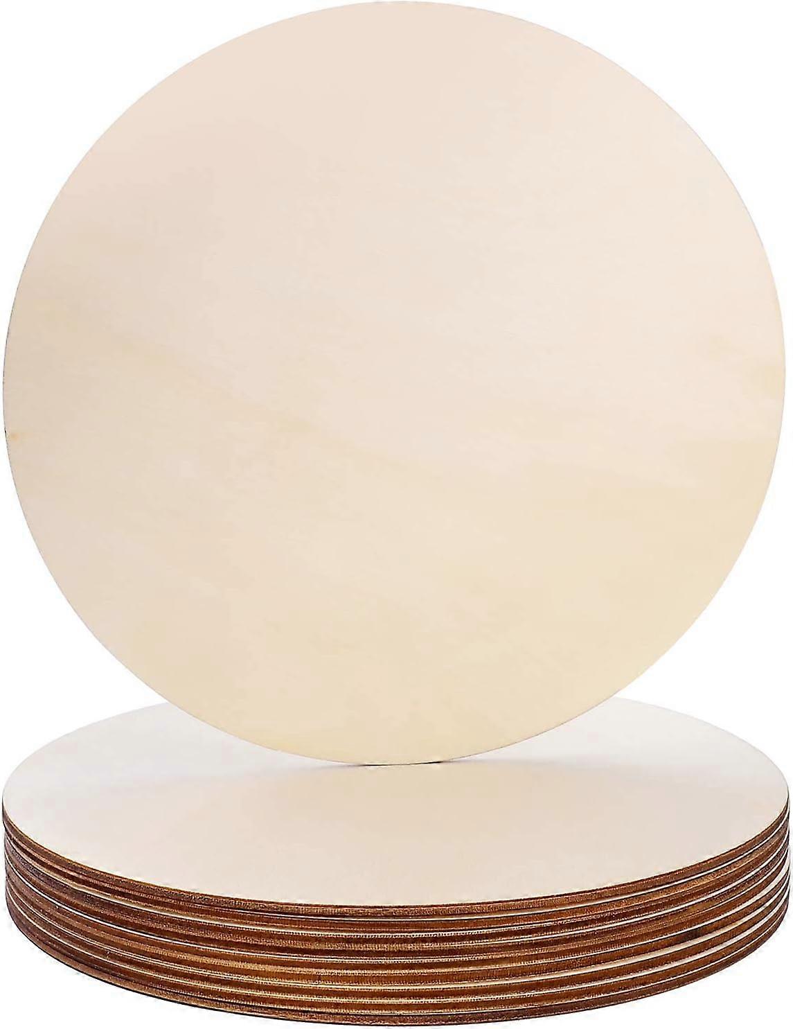 Wooden Circle,10 Pcs 20cm/8in Unfinished Blank Wood Rounds Wooden ...