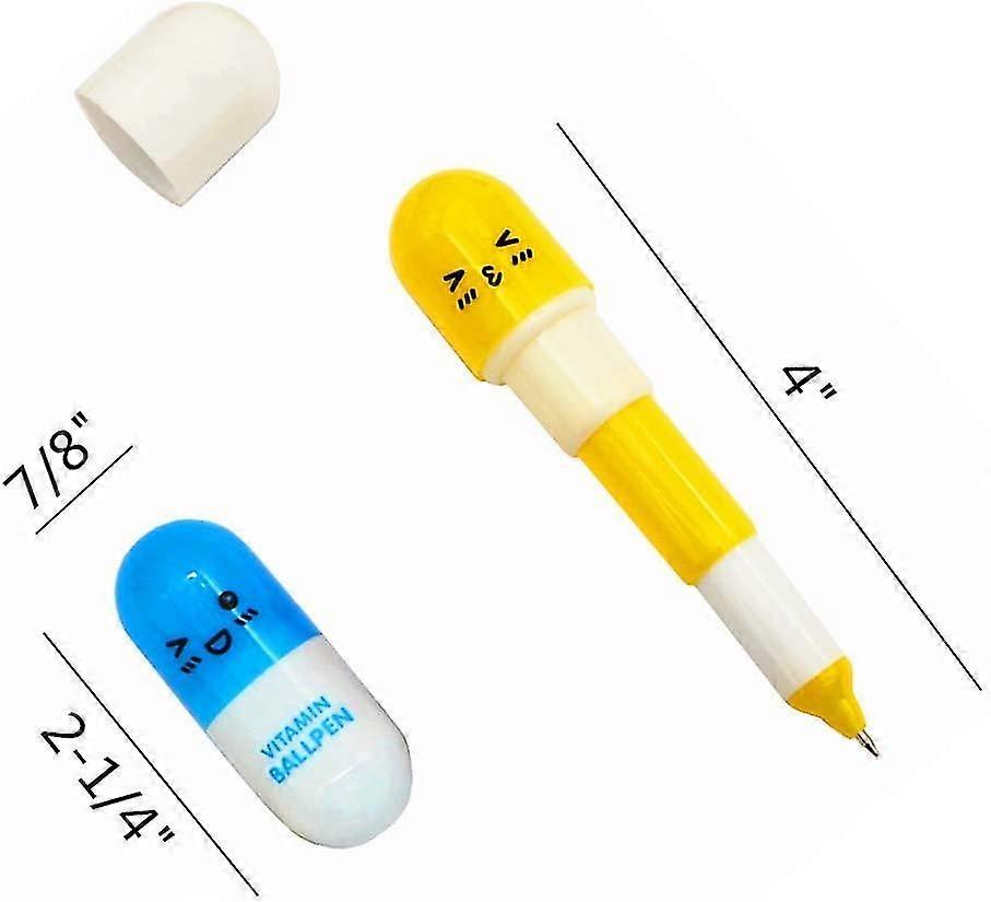 18pcs Vitamin Pill Ballpoint Pen Cute Cartoon Retractable Ball Pen ...