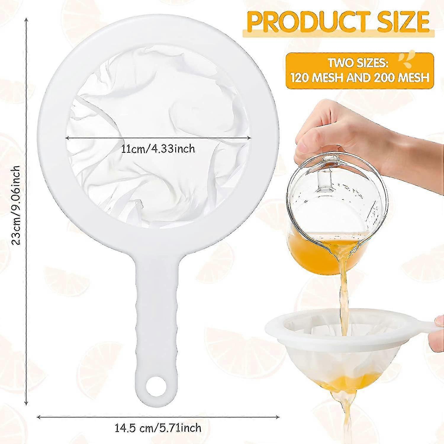 2pcs Fine Mesh Strainer Nylon Food Mesh Sieve Plastic Mesh Colander ...