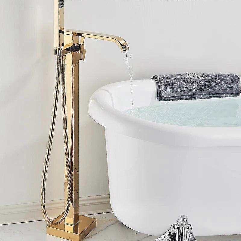 Floor Standing Bathtub Faucet Brass Bathroom Mixers Taps Rotate Spout ...