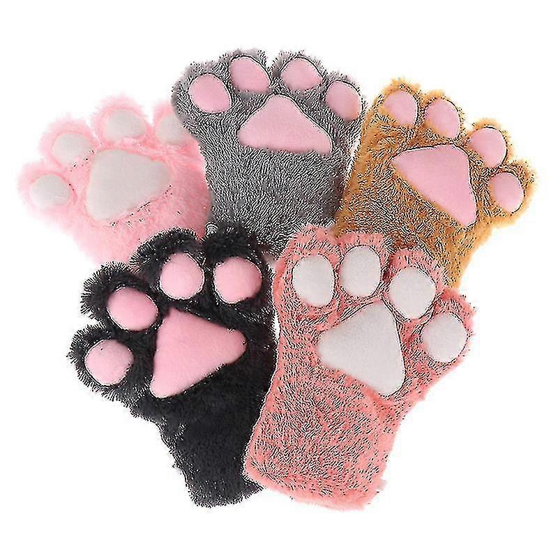 Cute Bear Cat Paw Gloves Fluffy Plush Cartoon Animal Anime Lolita ...
