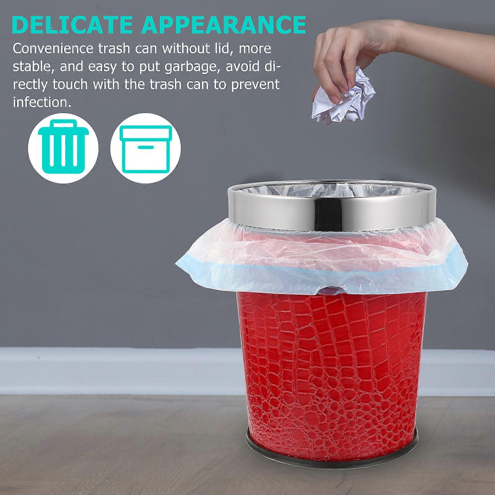 Household Waste Bucket Multi-use Trash Can Lidless Trash Bin Retro Garbage Can Kitchen Trash ...