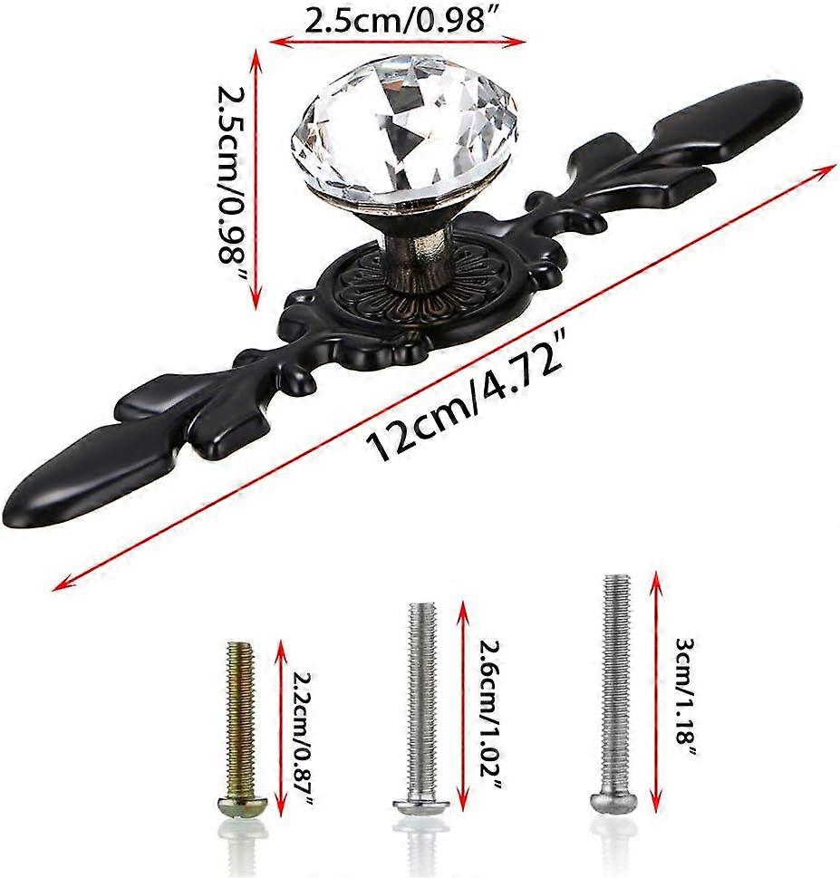 10 Pack Crystal Drawer Knobs with Silver Plate - Diamond Shape Cabinet ...