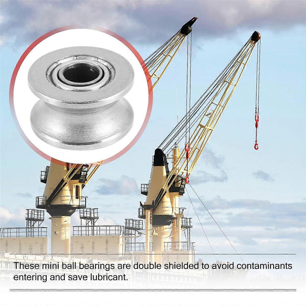 10pcs U Groove Bearing U624ZZ Carbon Steel V Groove Ball Bearing Pulley ...