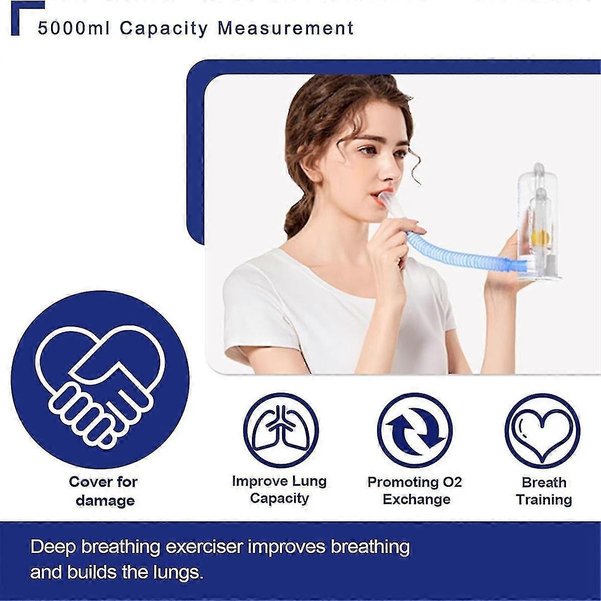 Breathing Exercise Device For Lungs,deep Breathing Trainer For Adults ...