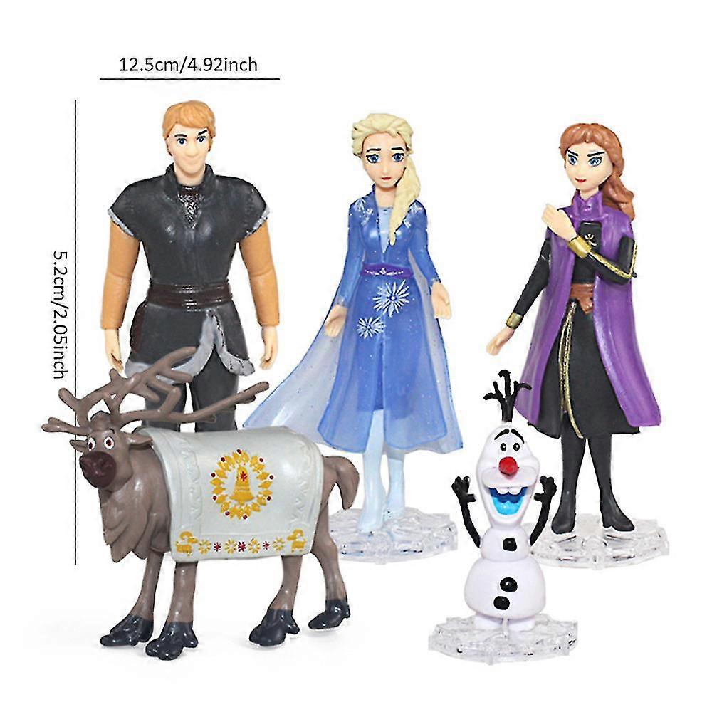 5Pcs Frozen Princess Cake Toppers Elsa Olaf Anna Figures Set Ornament Toys Cupcake Toppers ...