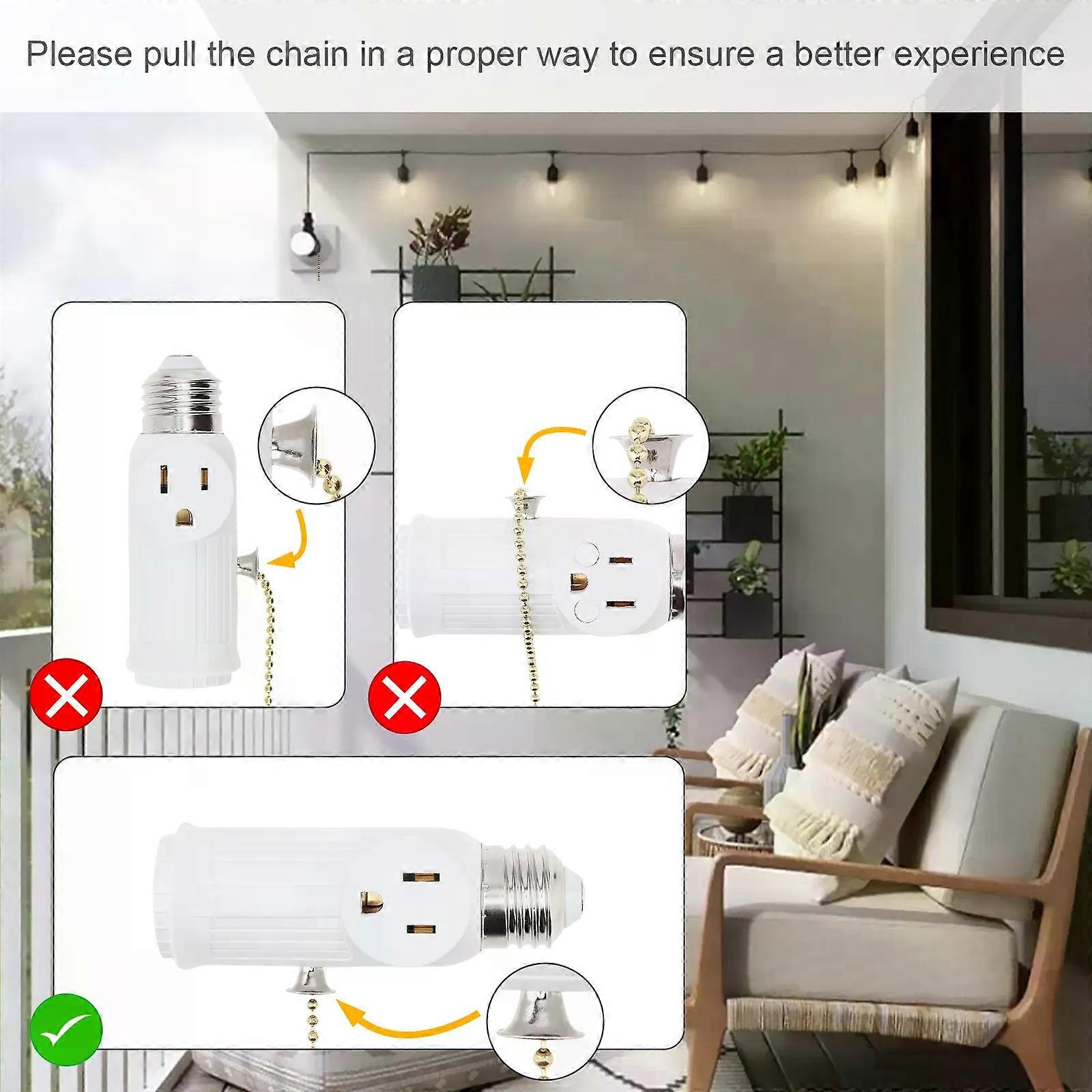 E26 Bulb Screw Socket Outlet Adapter Light Holder Splitter Base Lamp 3 ...