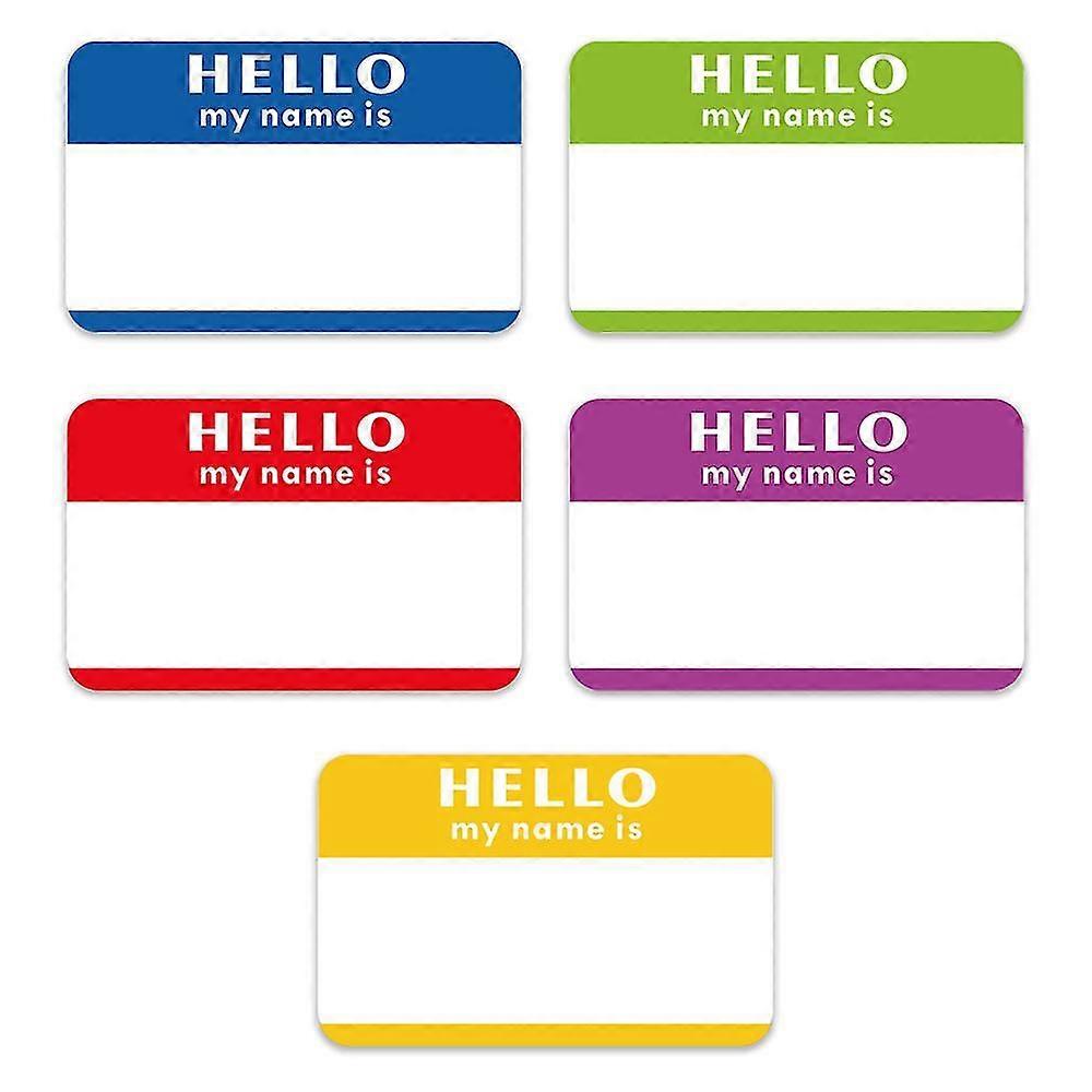 5 Colors (hello My Name Is) Name Tags Stickers 300 Labels For Office ...