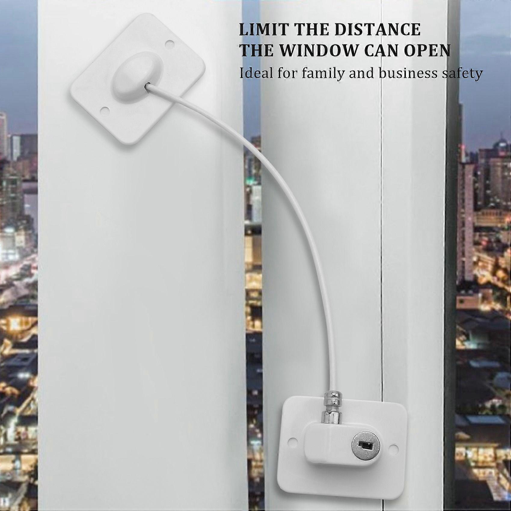 Window Restrictors with Safety Lock Cable, No Screws Required To Avoid ...