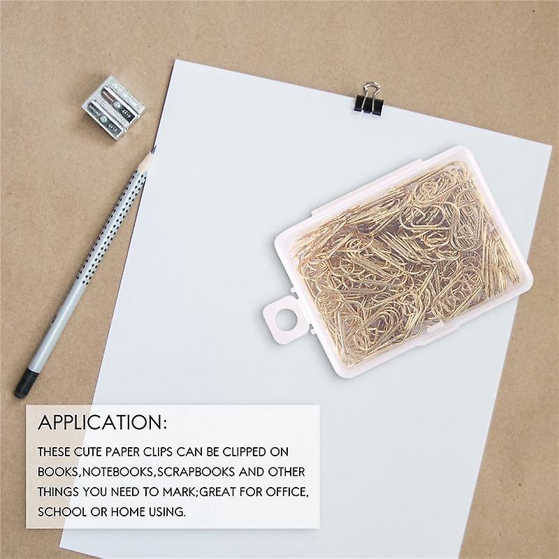150 Pieces Gold Cute Paper Clips Mini Clips Heart Shaped Paperclips ...