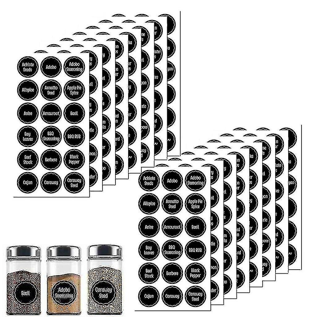 Kitchen Round Spice Labels -288 Printed Chalkboard Spice Labels ...