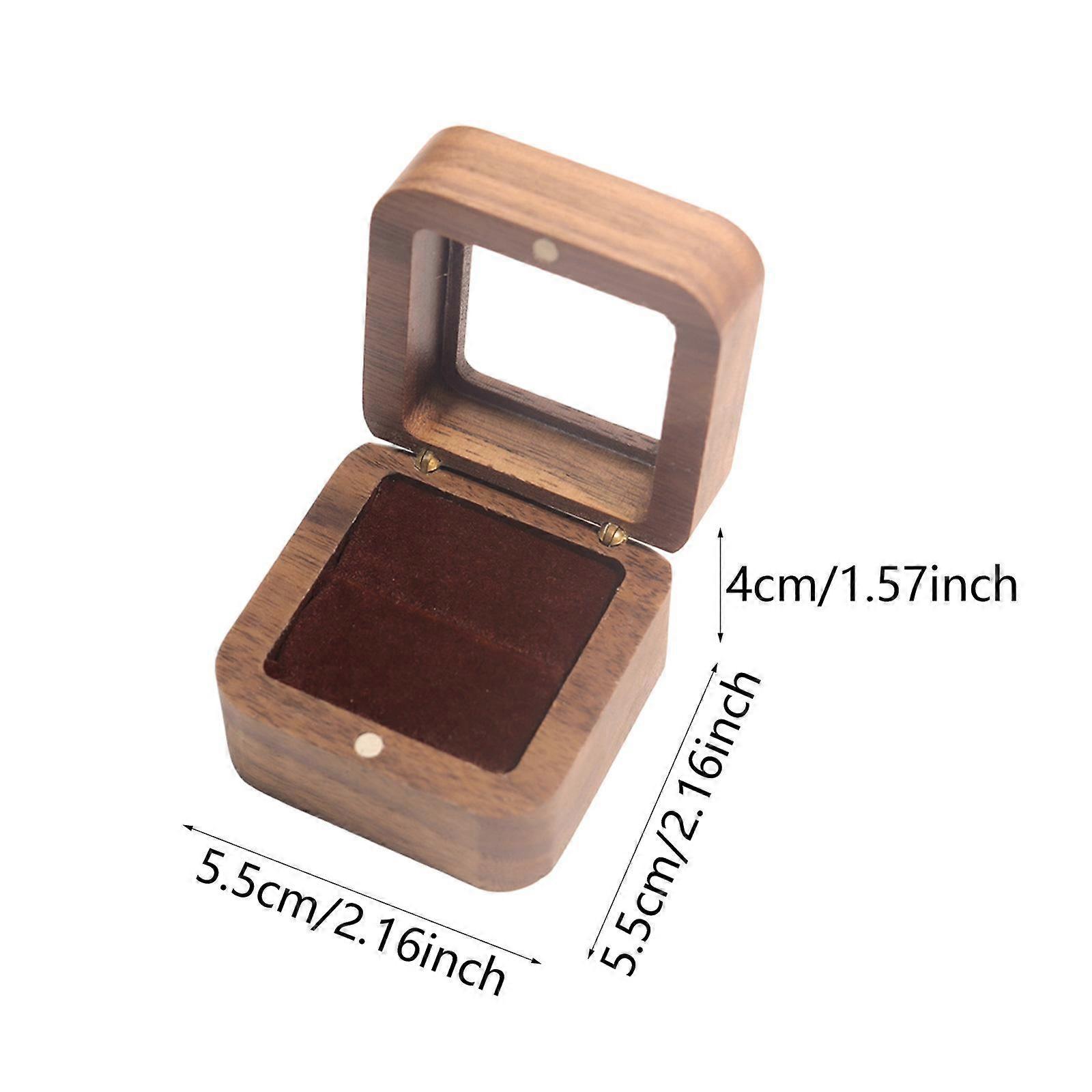 Wooden Ring Box Retro Design Wedding Ring Box for Birthday Ceremony ...