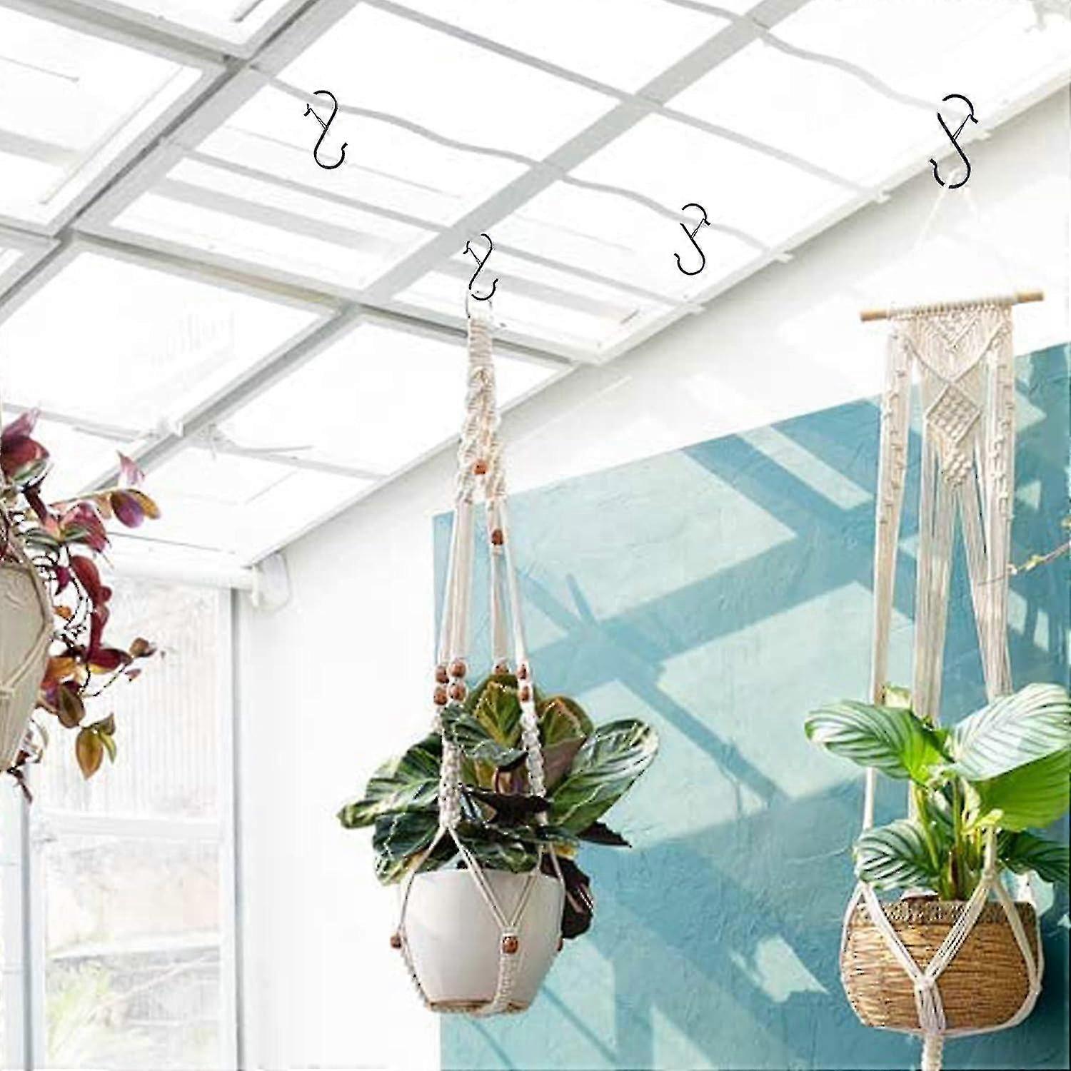 10-pack S-krokar för att hänga svarta S-krokar Tunga metallkrokar med ...