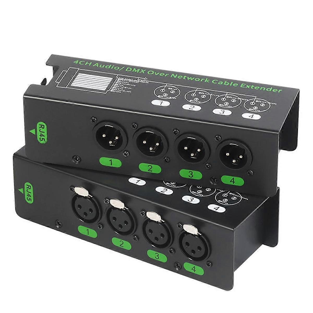 1Pair 4CH 3 Pin Audio/DMX over Network Cable Extender DMX512 Network ...