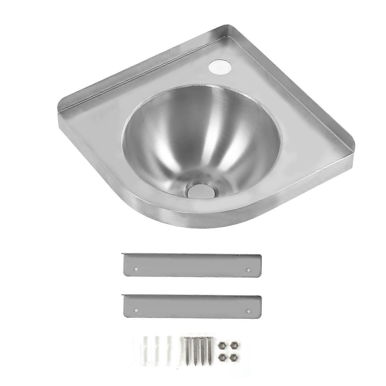 Corner Triangle Basin Sink Brushed Finish Kitchen Bathroom Hand Wash ...