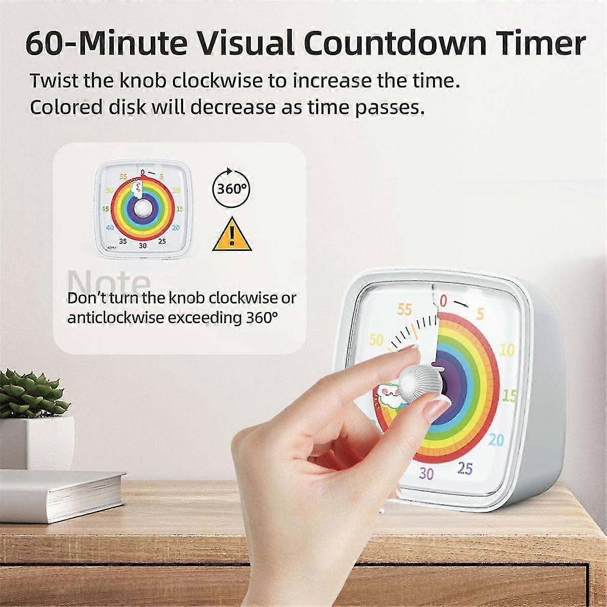 60-minute Visual Timer With Night Light, Countdown Timer,pomodoro Timer ...
