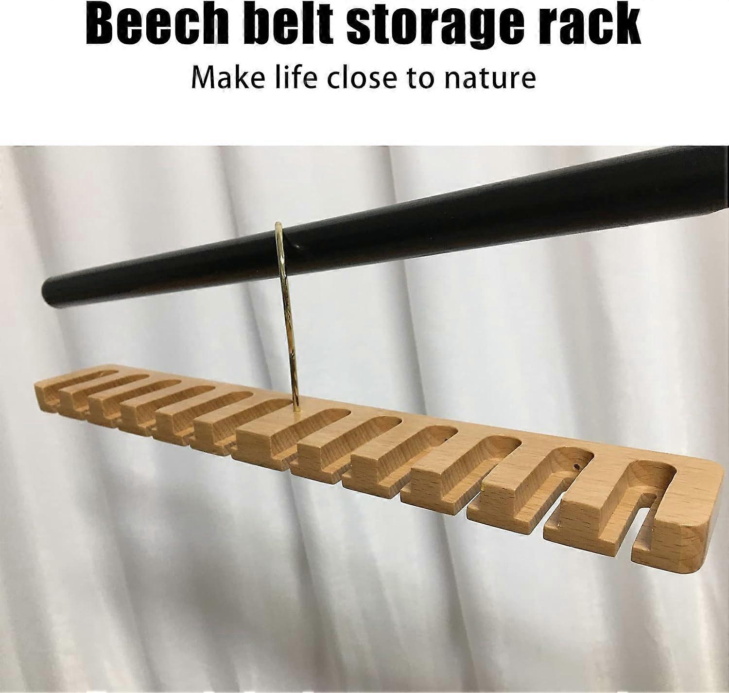 2 Pcs Belt Hanger for Closet, 2 in 1 Wooden Wall Mount Belts Organizer ...