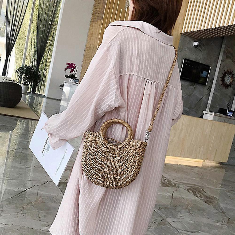Straw Woven Bag Handmade Rattan Woven Vintage Retro Straw Rope Knitted ...