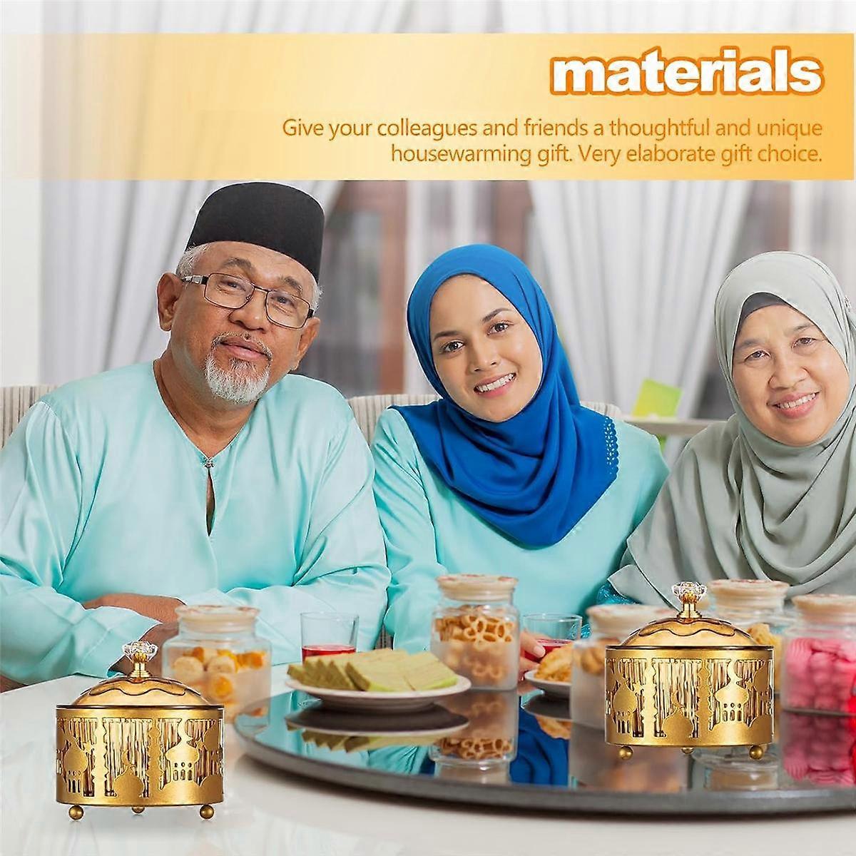 4 Pcs Ramadan Trays with Lid Gold Eid Mubarak Tray Ramadan Plate ...