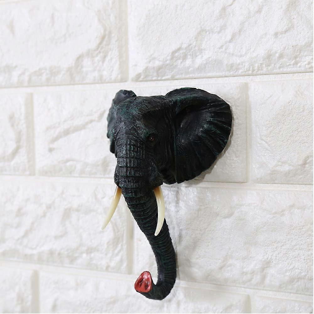 Elephant Head Single Decorative Wall Hook/Hanger Rustic Vintage Animal ...